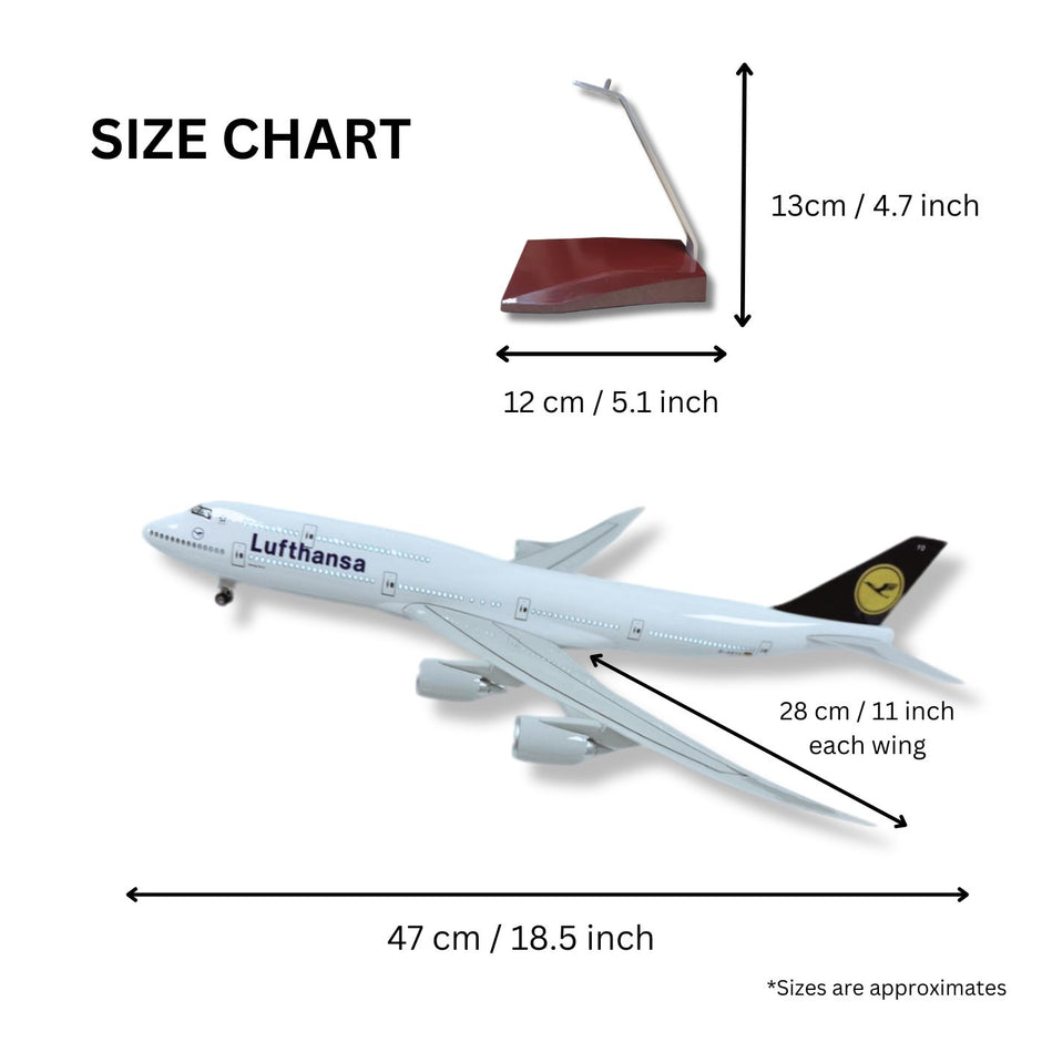 Lufthansa 747-8 Boeing Model Plane Premium Large Scale Ideal Gift With ...